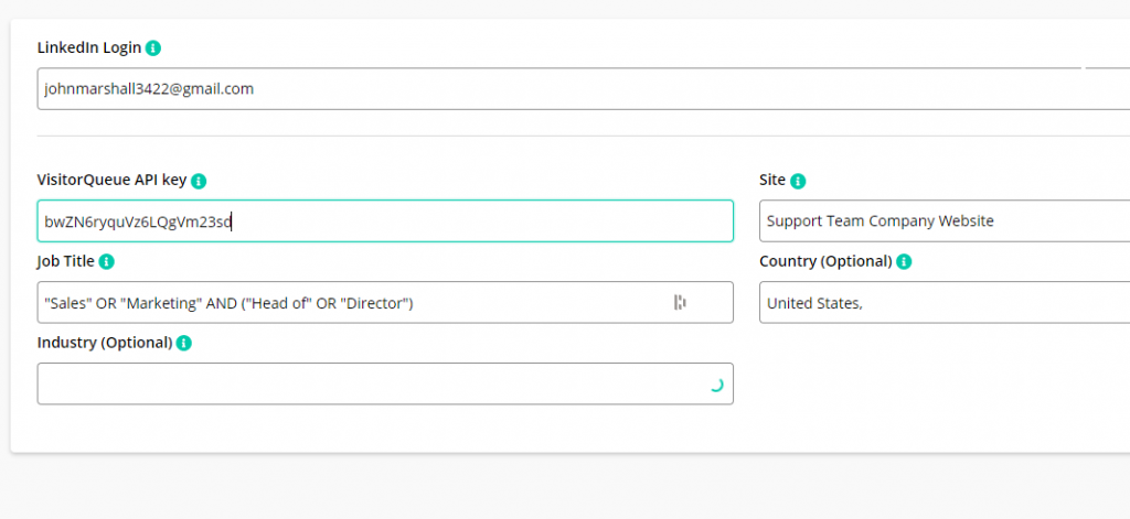 VisitorQueue Integration - Salesloop