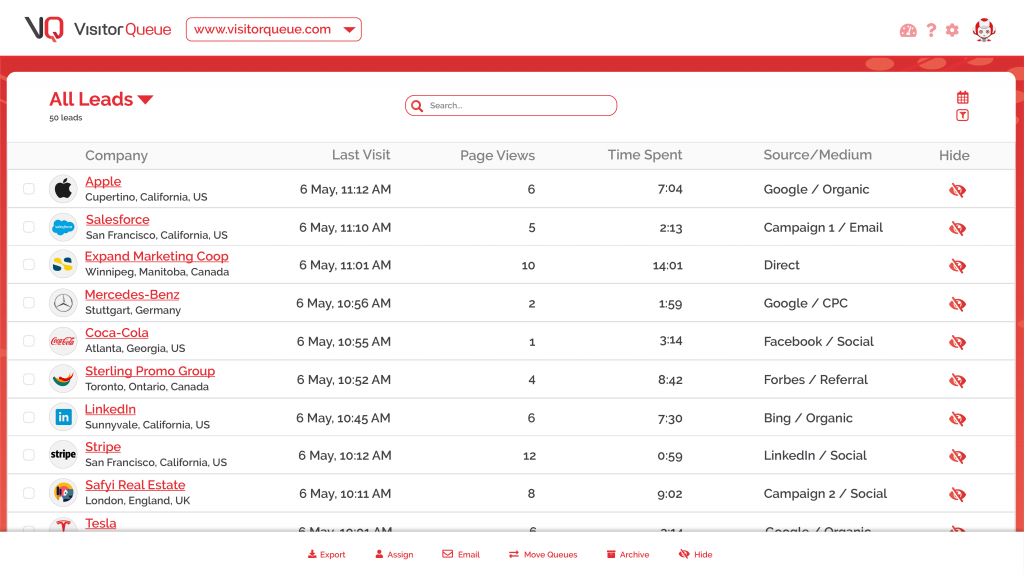 VisitorQueue Integration - Salesloop
