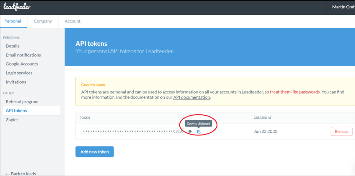 New Integration: How To Connect Leadfeeder with Salesloop - Salesloop